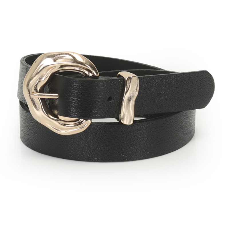 Cinto Feminino Couro Com Fivela Batida 2Cm