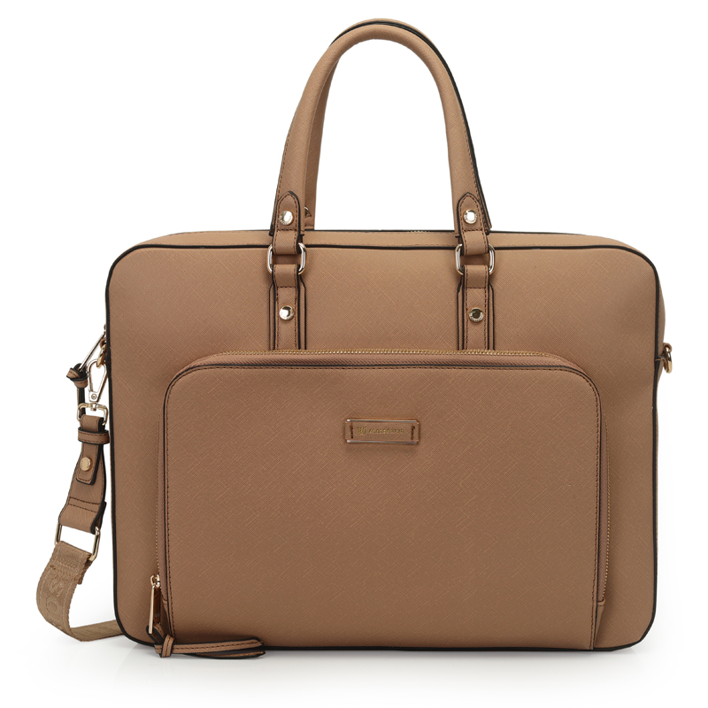 Pasta Executiva Grande Monocolor Com Bolso Frontal E Compartimento Para Notebook 14 Polegadas